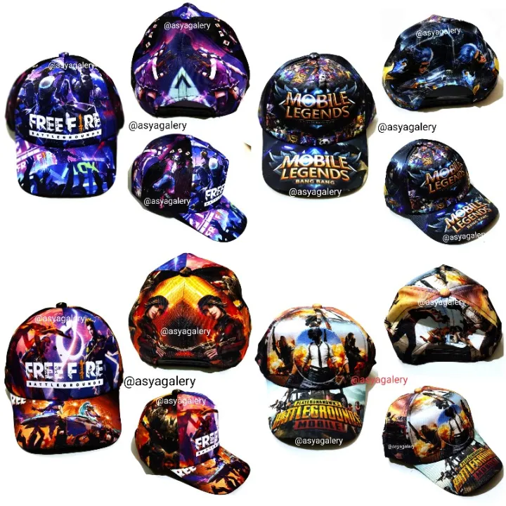 Topi Anak Mobile legends/ Topi Free Fire Anak Usia 2-6 Tahun/Topi Game ...