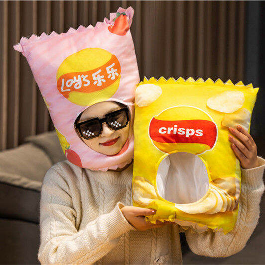 Cute Food Dress up Cartoon Funny Creative Potato Chip Head Cover Hat ...