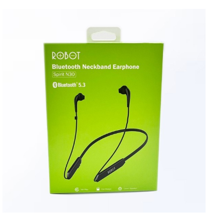 HEADSET Robot Spirit N30 Bluetooth 5.3 Soft IN-EAR Neckband Earphone ...