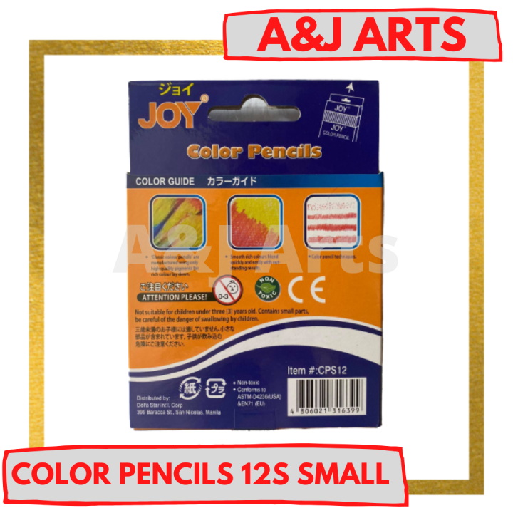 Joy Color Pencil 12’s with gold Color Pens Pencil Colors Crayons Pencil ...