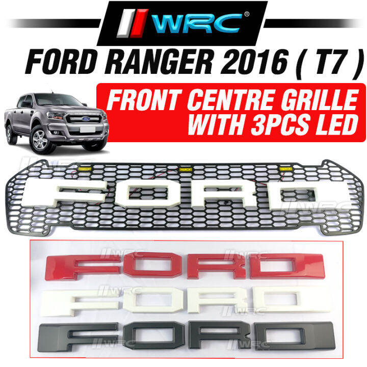 Ford Ranger 2016 ( T7 ) Front Centre Grille With 3pcs LED ( Black ...