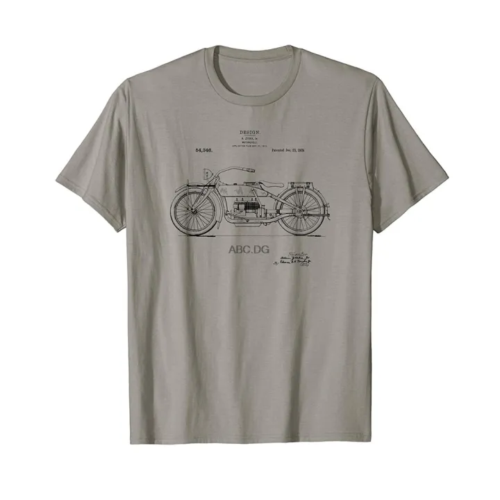 Classic Vintage Patent Print 1919 Motorcycle T Shirt Lazada Ph