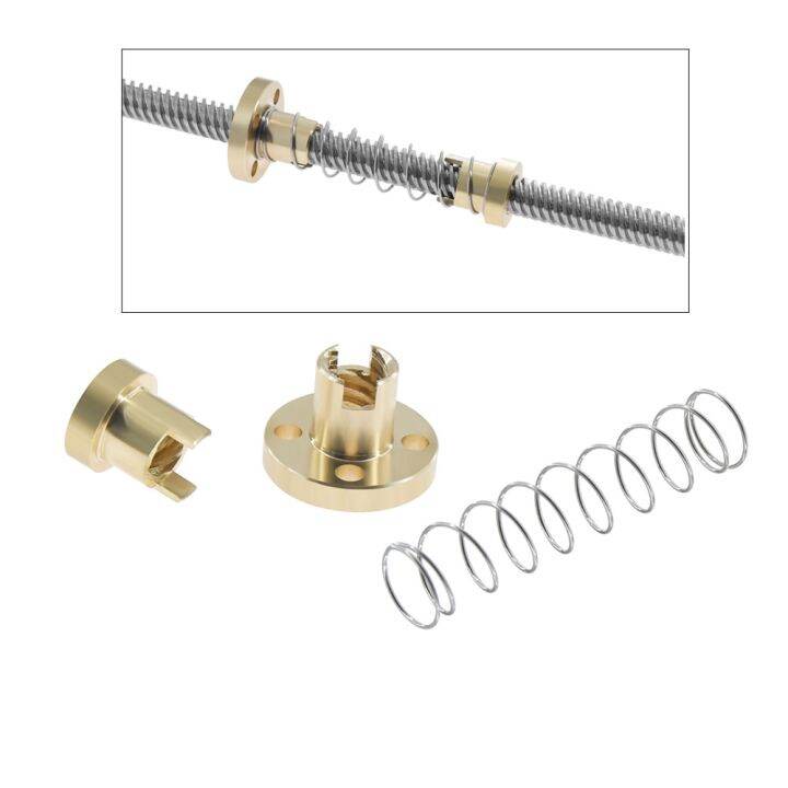 T8 Anti Backlash Spring Loaded Lead 8mm Nut Elimination Gap Nut for 8mm ...