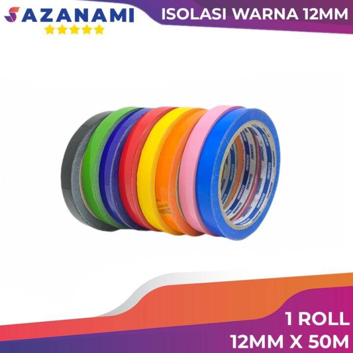 lakban isolasi warna 12mm x 50M sazanami selotip solatip warna | Lazada ...