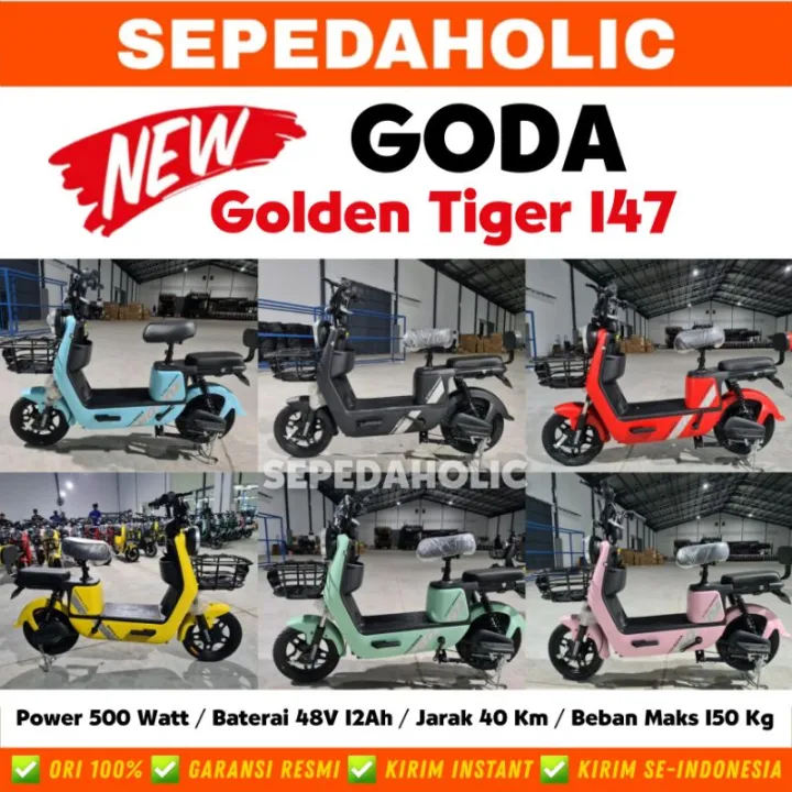 Sepeda Motor Listrik GODA 147 Golden Tiger Electric E Bike 500 Watt ...
