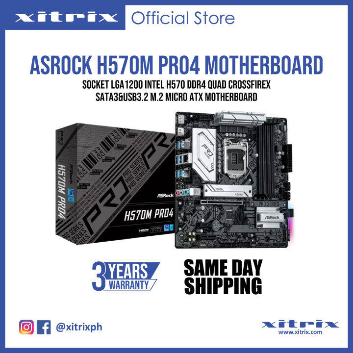 Asrock H570M PRO4 Socket LGA1200 In H570 DDR4 Quad CrossFireX SATA3 ...