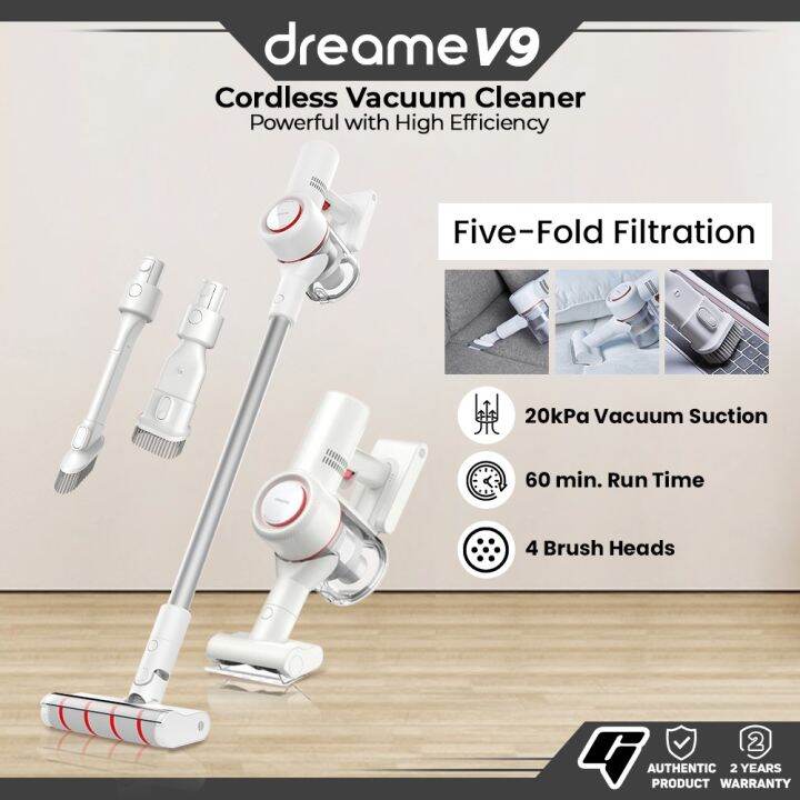 Dreame V9 Cordless Vacuum Cleaner 20000Pa Vacuum Suction with Five-Fold ...