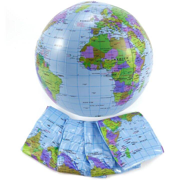 [ttess] 16" 40cm Inflatable World Geography Earth Map Ball Beach Ball ...