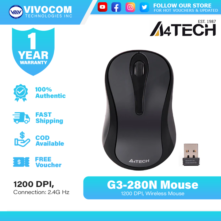 A4-Tech G3-280N 2.4G Hz Wireless Mouse | Lazada PH