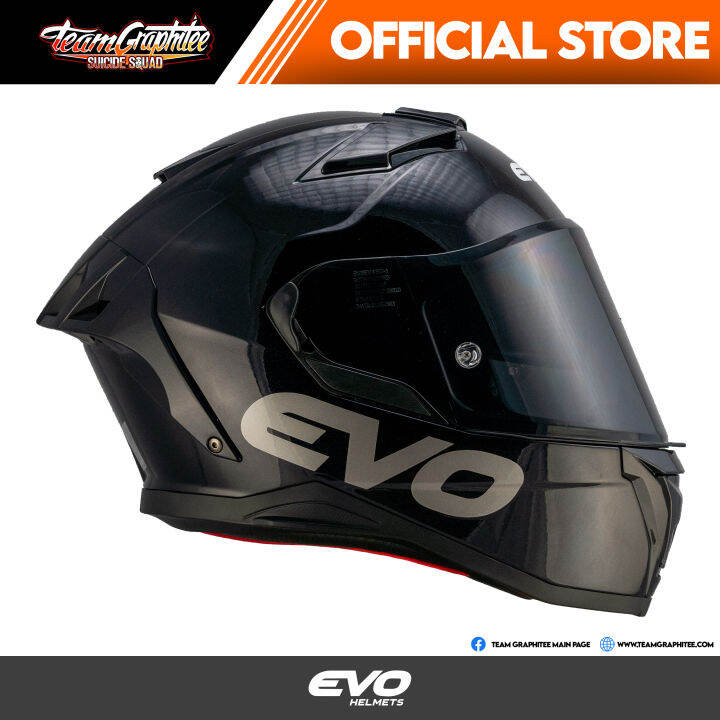 EVO XT 300 GLOSSY BLACK FULL FACE DUAL VISOR WITH FREE CLEAR LENS ...