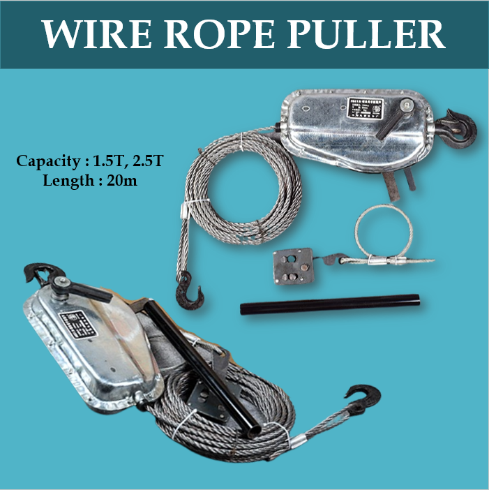 Mago Lifting Machinery III 1.5T 2.5T Wire Rope Puller 20 Meters Wire ...