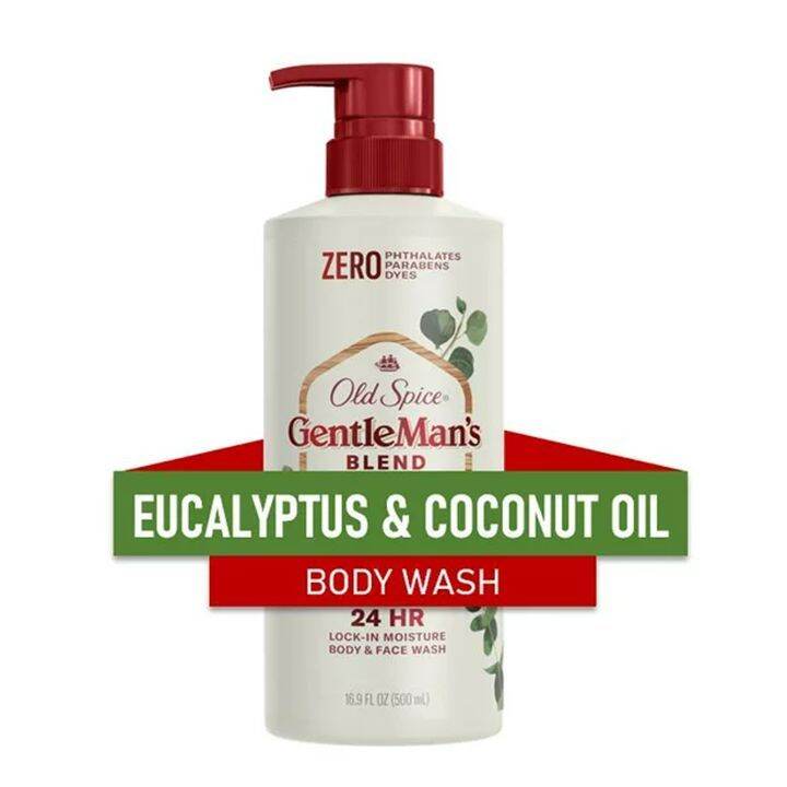 Old Spice GentleMan’s Blend 24 Hr Lock In Moisture Body & Face Wash, Eucalyptus & Coconut Oil ...