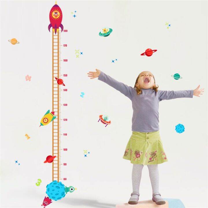 imaginative outer space rocket height measure wall sticker for kids ...