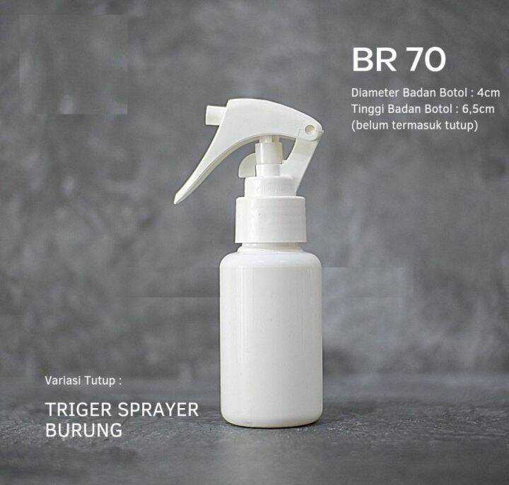 BOTOL TUBULAR 70ML PUTIH SPRAY TRIGGER BURUNG N24 / BOTOL PET 70ML ...