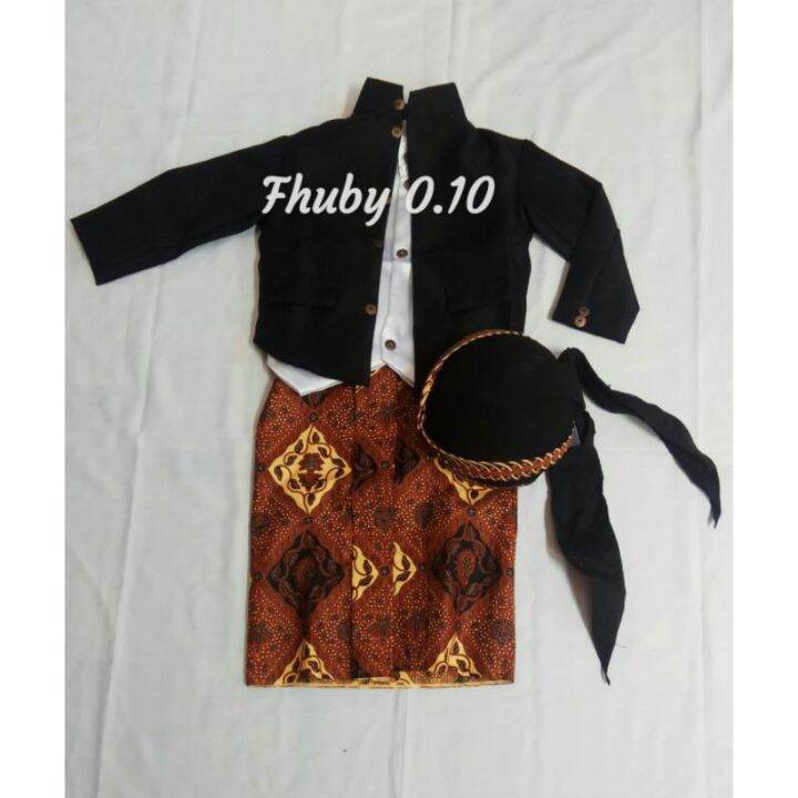 Beskap Sikepan Anak / Beskap Hewes Anak / Beskap+Rok Batik Coklat ...