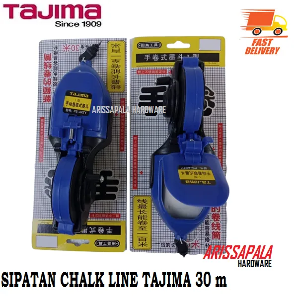 TAJIMA Sipatan Chalk Line Penggaris Benang Sipat Lot Benang 30m ...