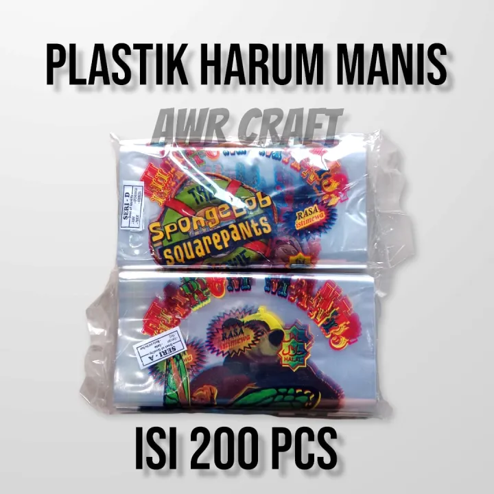 (COD) Plastik Harum Manis Isi 200 Pcs 1 Pack 4 Gambar // Plastik Harum ...