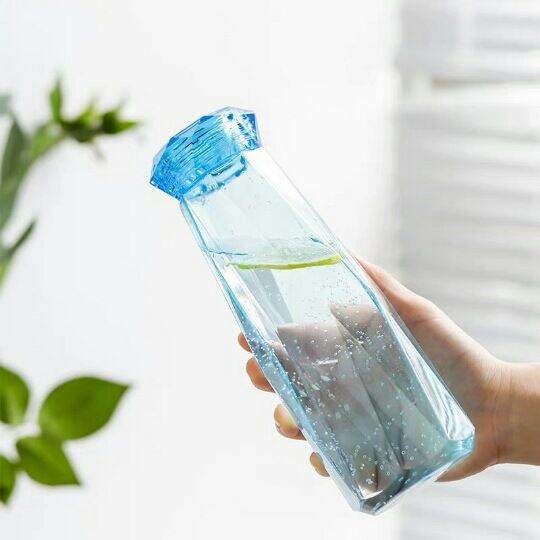 กระบอกแก้วคริสตัล กระติกน้ำ ขวดน้ำคริสตัล 420ML กระบอกน้ำ 5 สี ขวดแก้วคริสตัล กระบอกน้ำแก้วแบบใส ...