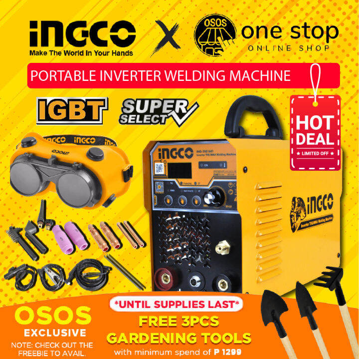 INGCO Portable Inverter TIG/MMA Welding Machine ING-TIG1601 Stainless ...