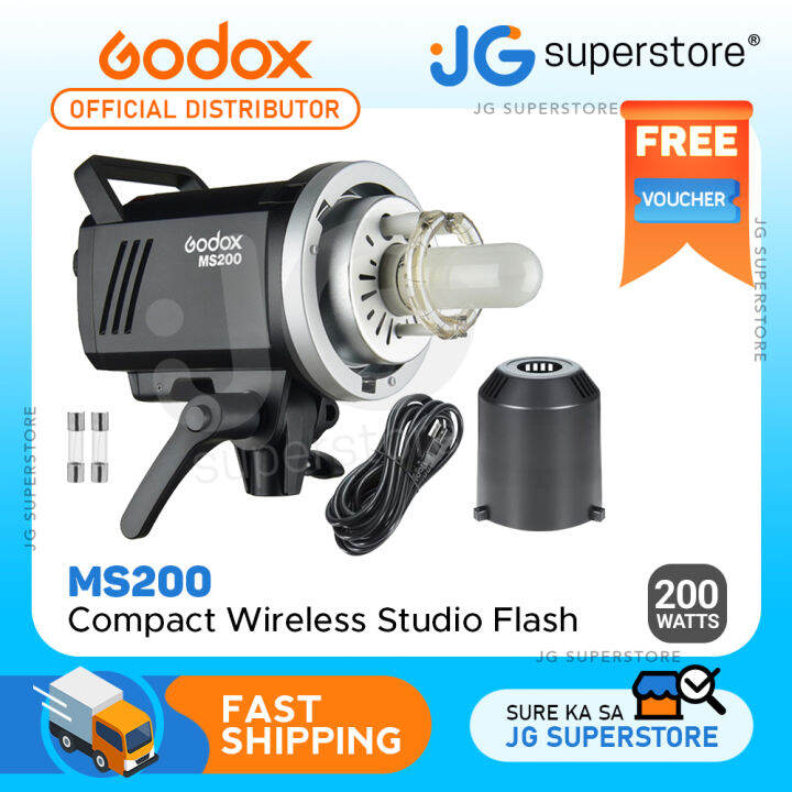 Godox MS200 Compact 200W Studio Flash, Small and Portable 2.4G Wireless ...