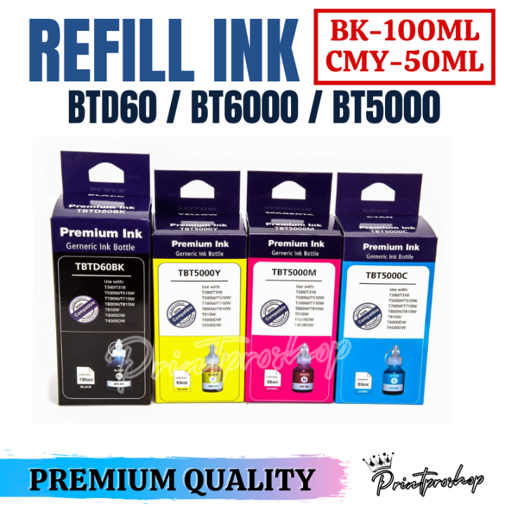 Premium BTD60BK BT5000 BT6000 Dye Ink Refill for Brother | Lazada PH