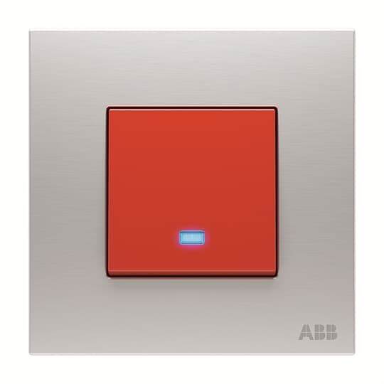 Stainless Steel ABB Millenium Switch Big Rocker 1 gang double pole switch, with status indicator ...