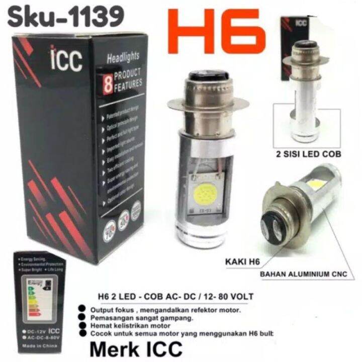 Lampu Depan Led H6 Bolam Lampu Depan Led Kaki 1 Universal Motor Bebek & Matic Vario,Beat,Mio ...