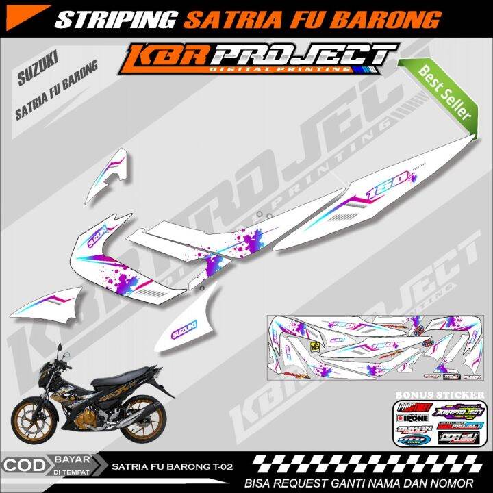 SATRIA FU BARONG STIKER STRIPING PREMIUM MOTOR PREMIUM KEREN LIS ...