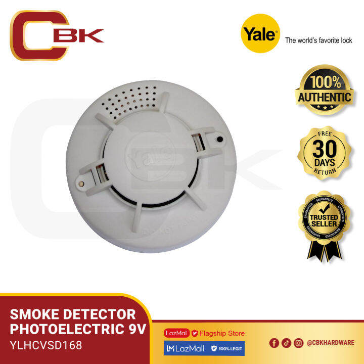 Yale Smoke Detector Fire Alarm E-SD2 Model Battery Operated Photoelectric Smoke Sensor Alarm ...