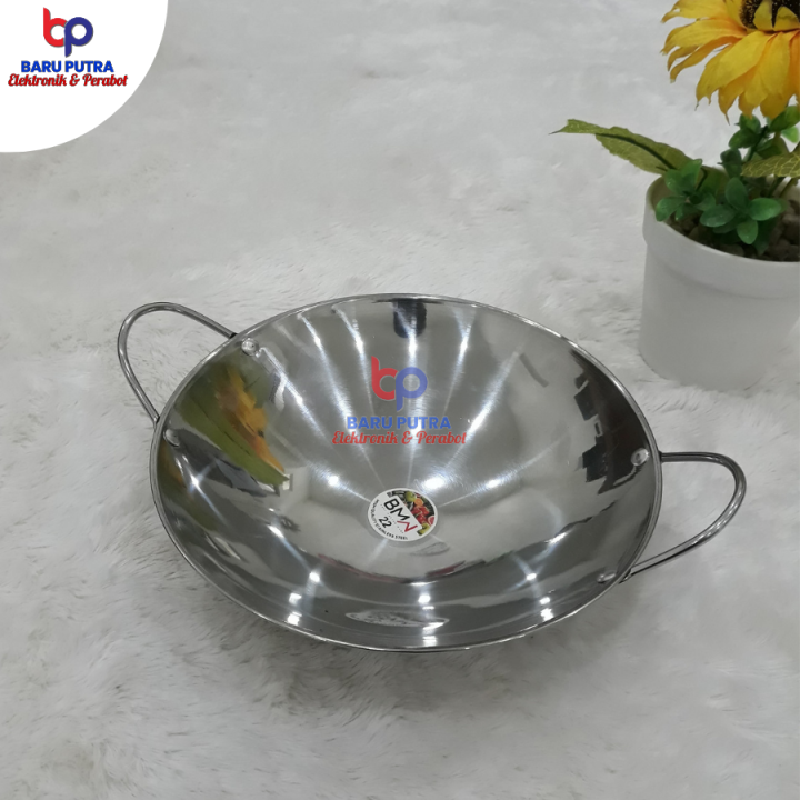 Wajan Mini 22CM | 22 CM Tebal Stainless Steel Anti Karat Merk BMW ...