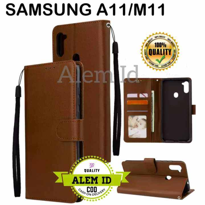 CASE DOMPET SAMSUNG A11/M11 FLIP LEATHER CASE PREMIUM-FLIP WALLET CASE ...