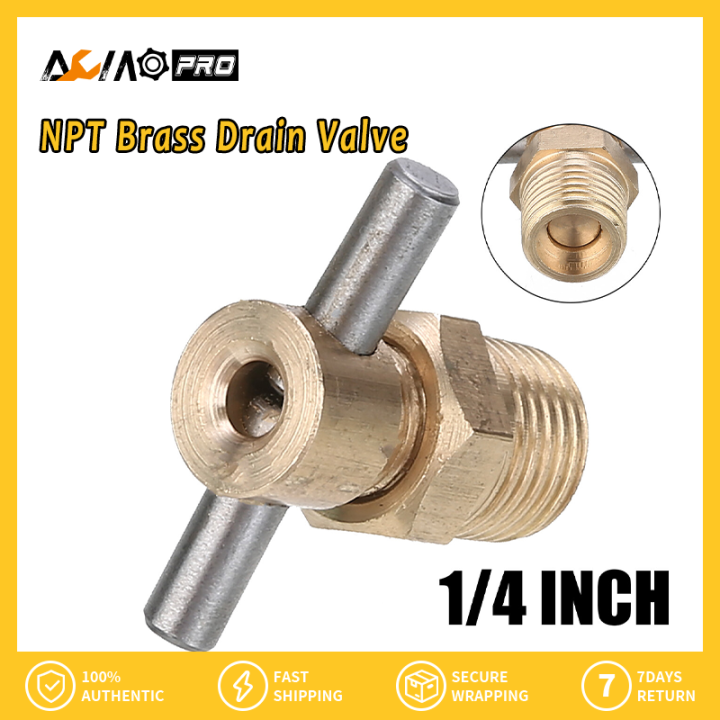 AumoPro 1PC 1/4" NPT Brass Drain Valve For Air Compressor Tank ...