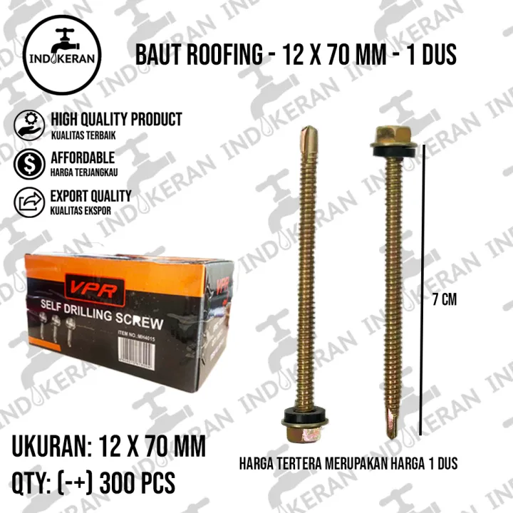 อินโดเคอรัน-โบลท์ Roofing-12x70mm-1แผงลอย | Lazada.co.th