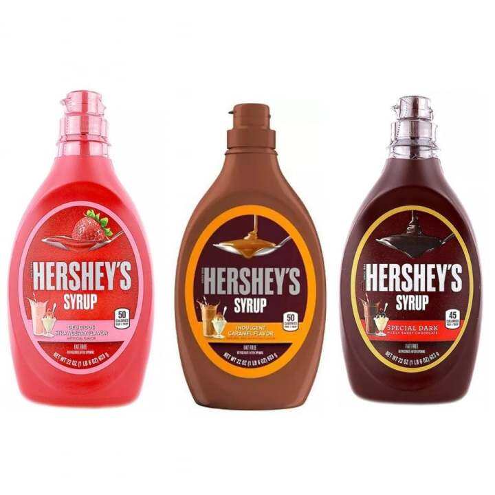 Hershey's Syrup Delicious Dark Chocolate | Caramel | Strawberry Flavor ...