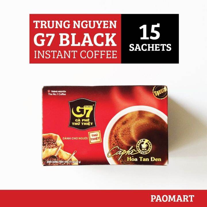 The new 2022 Trung Nguyen G7 Gourmet Instant Black Coffee 15 sachets x 2g | Lazada PH