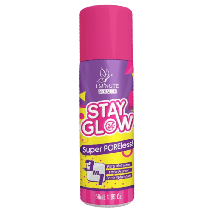 1 MINUTE MIRACLE Stay Glow Super Poreless Spray 3in1 50ml 1MM Primer ...