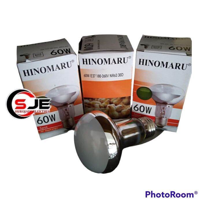 lampu penghangat ayam / lampu penghangat makanan hinomaru 60 watt ...
