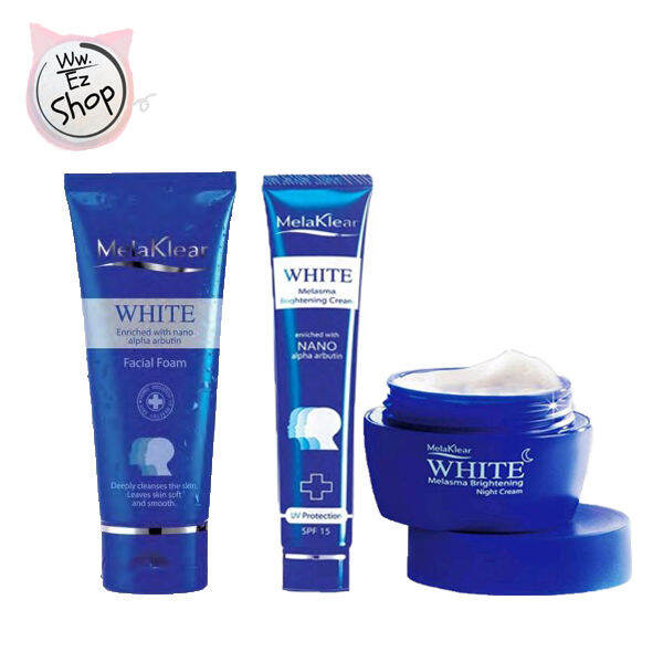 Mistine Melaklear White Melama Brightening 3 สูตร โฟมล้างหน้า ครีมบำรุงระหว่างวัน และครีมบำรุง ...