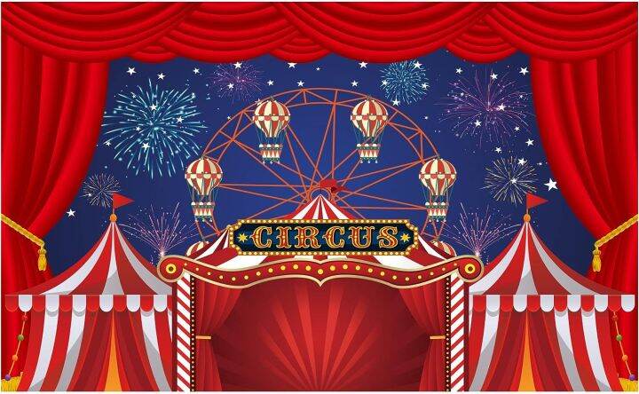 7x5ft Red Circus Tent Backdrop for Birthday Photography Carnival Night ...