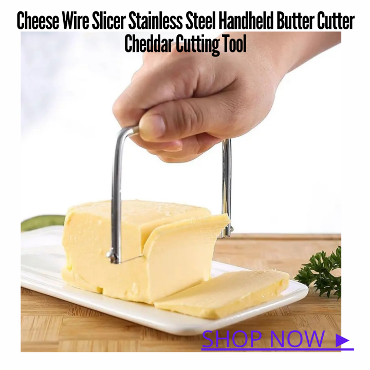Cheese Wire Slicer Stainless Steel Handheld Butter Cutter Cheddar ...
