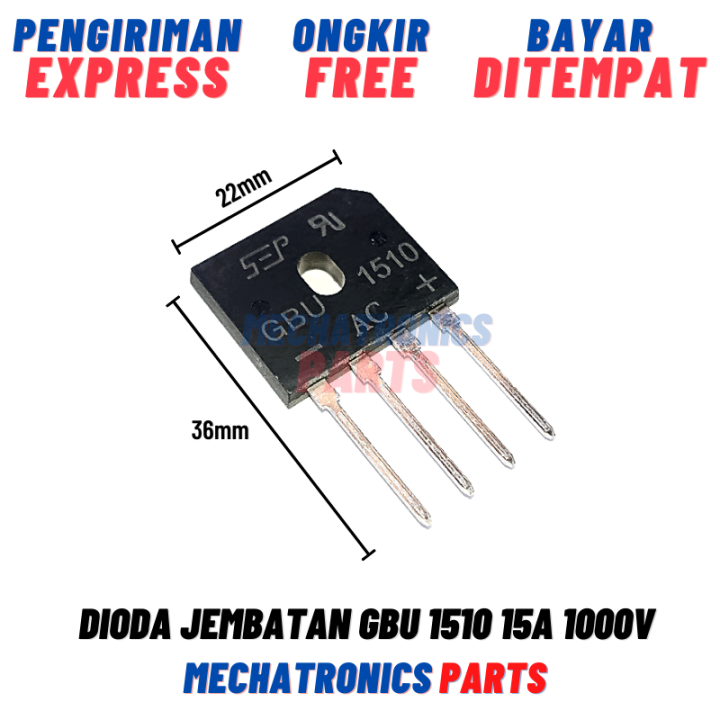 Dioda Jembatan GBU 1510 15A 1000V GBU1510 Diode Sisir Penyearah Bridge ...