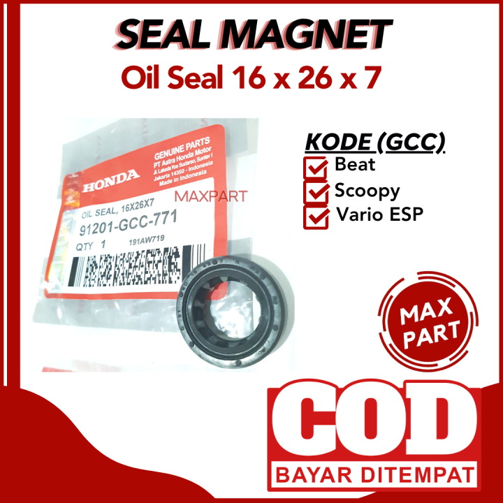 OIL SEAL MAGNET KANAN GCC OIL SIL MAGNET Oil Seal 16x26x7 HONDA Beat ...