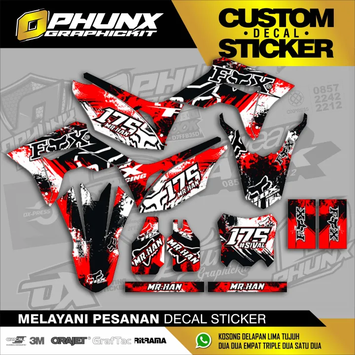 Stiker Decal Custom crf 150 L motocross sticker sticker variasi sticker ...