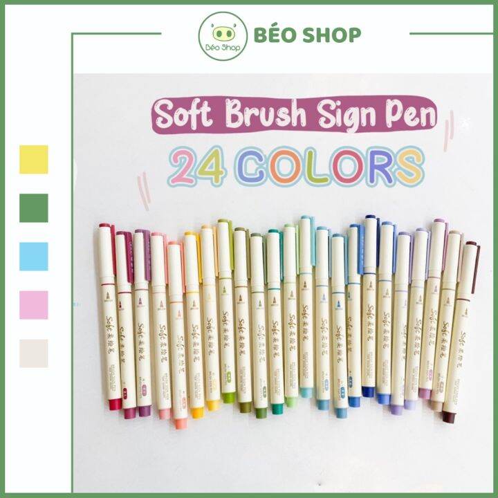 Bút soft brush sign pen nhiều màu pastel viết calligraphy viết thư pháp ...