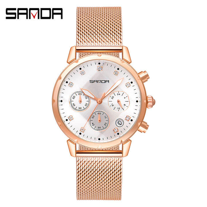 Sanda Jam Tangan Kuarsa Dial Berlian Bisnis Fashion Wanita Jam Tangan ...