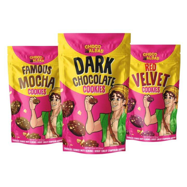 Choco Albab Cookies Dark Chocolate Famous Mocha Red Velvet (160g) | Lazada