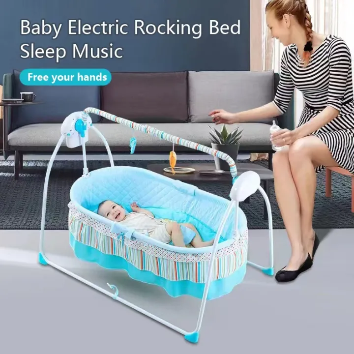 TENCENT Rocking Bed Baby Crib Electric Rocker Swing Cradle with Remote ...
