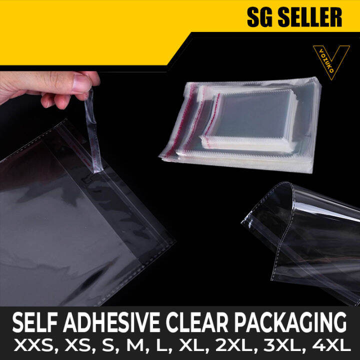 [SG SELLER] Self Adhesive Clear OPP Transparent Packaging Poly Plastic ...