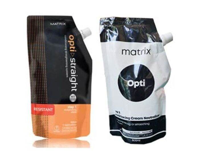 Opti Straight RESISTANT + CONDITIONING CREAM SET 500ml by Matrix ...