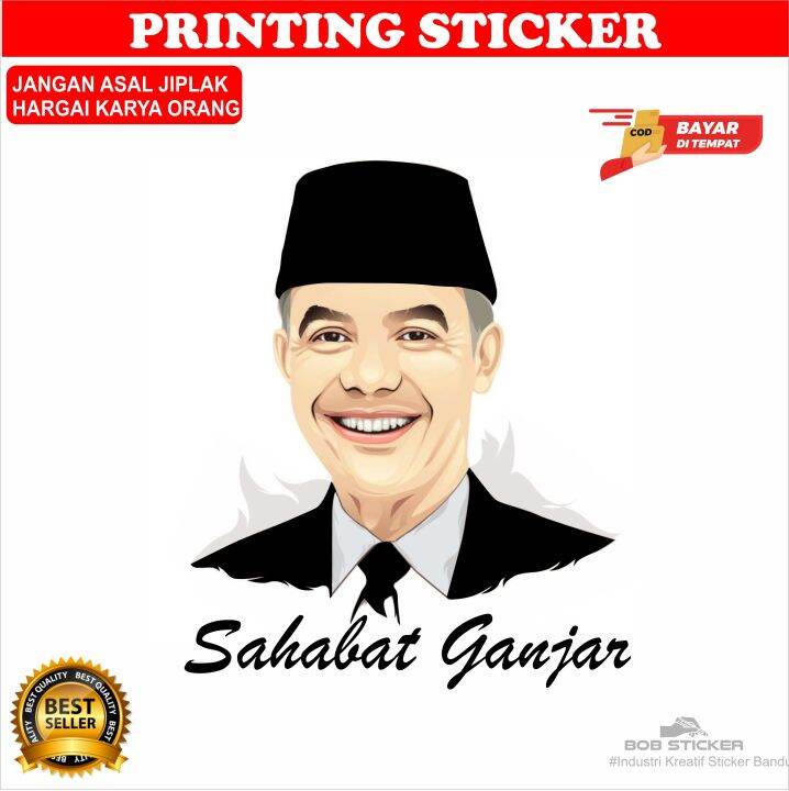 PRIN STICKER SAHABAT GANJAR PRANOWO UNTUK MOTOR DAN MOBIL | Lazada ...